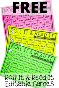 Phonics Games: Roll It & Read It - Teach. Run. Create.