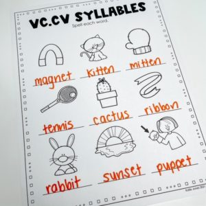 VCCV Rabbit Syllable Division - Teach. Run. Create.