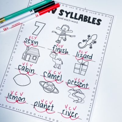VCV Tiger and Camel Syllable Division - Teach. Run. Create.
